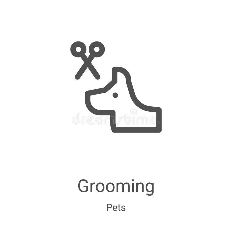Dog grooming linear icon stock vector. Illustration of line - 195075935