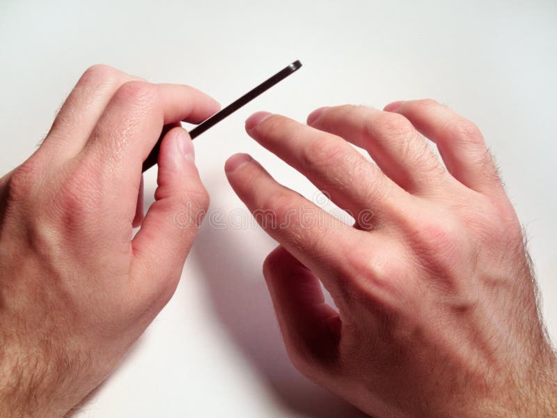 Grooming of Nails on a Man S Hand Stock Photo - Image of left, manicure ...