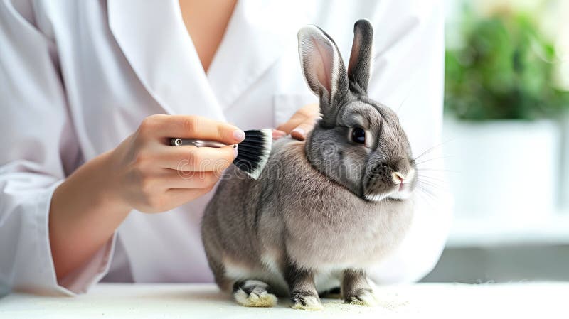 Grooming a Rabbit at a Pet Spa Salon Stock Illustration - Illustration ...