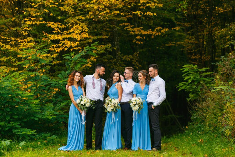 Groomsmen and bridesmaids stock photo. Image of cute - 90685994