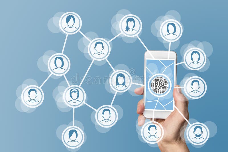 Groot Gegevensconcept Om Sociale Netwerken Te Analyseren Stock ...