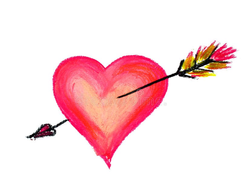 Groot hart met pijl stock afbeelding. Image of illustratie - 18256989