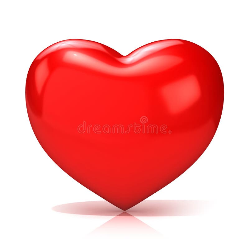 Groot Rood Hart 3d Geef Terug Front View Stock Illustratie ...