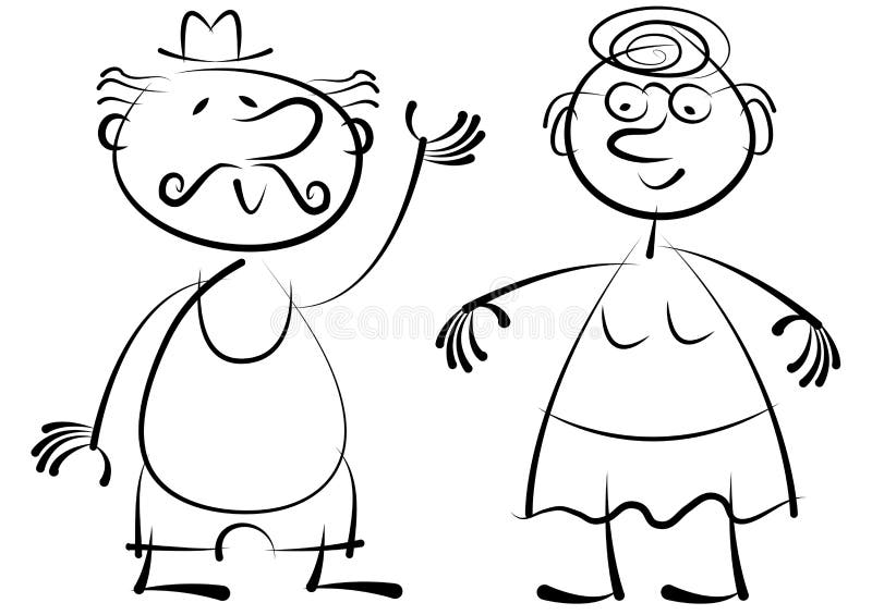 Grootmoeder En De Grootvader Op Wit Wordt Geïsoleerd Dat Stock ...