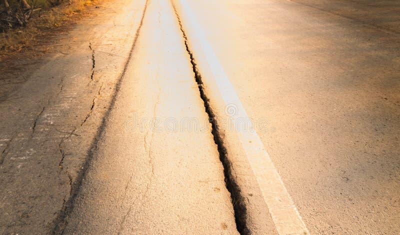 Groove of Road Damage Potentially Dangerous for Motorcyclists Stock ...