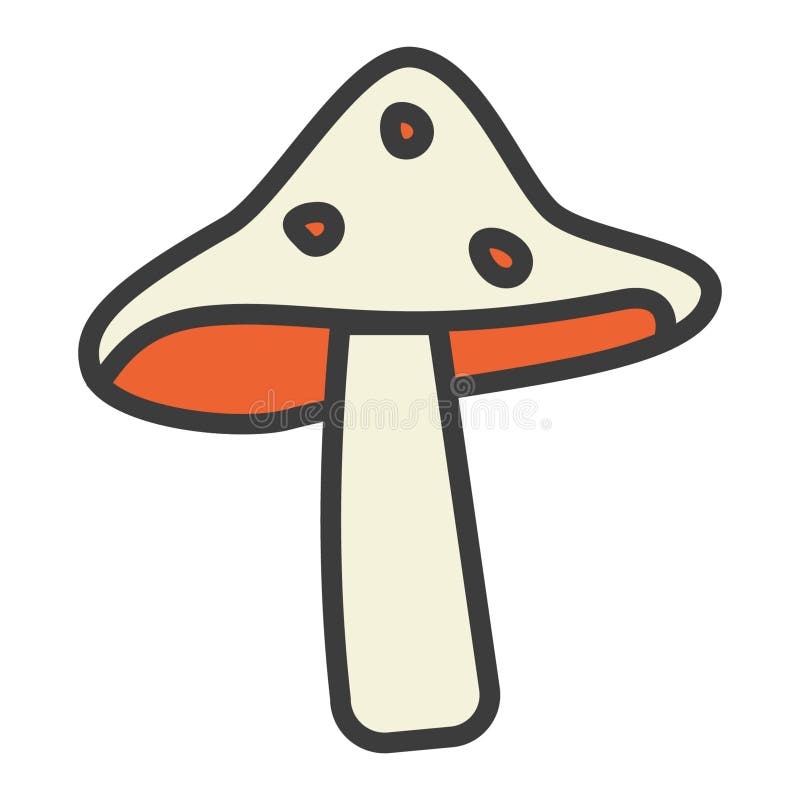 Groove White Retro Mushroom Icon with Red Spots. Stock Vector ...