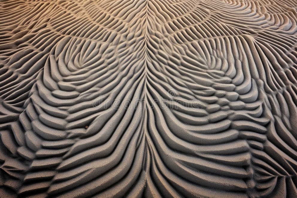 Grooved Pattern of a Clamshell Lying on Sea Floor Stock Illustration ...