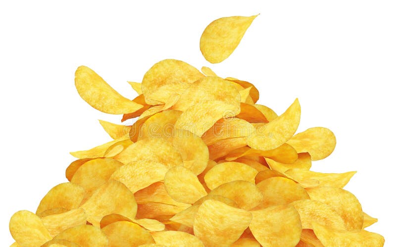 Grooved Potato Chips Falling Down. Chips Snack. Illustration Stock ...