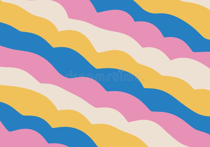 Groovy Abstract Background with Colorful Wavy Stripes. Trendy ...