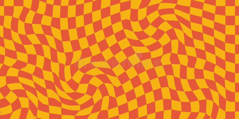 Groovy Checkerboard Waves Patterns. Twisted and Distorted Vector ...