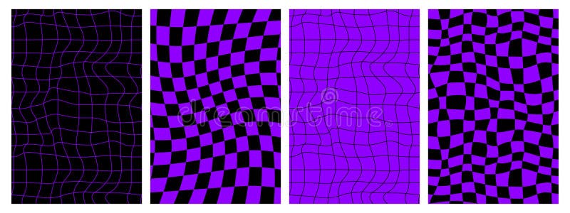 Groovy checkered patterns stock vector. Illustration of chessboard ...