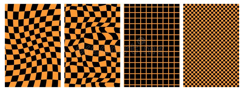 Groovy checkered patterns stock illustration. Illustration of cute ...