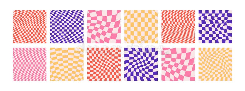 Groovy checkered patterns stock vector. Illustration of wallpaper ...