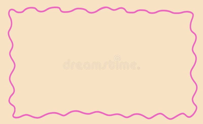 Groovy Curve Frame. Drawing Doodle Wavy Border. Vertical Rectangle ...