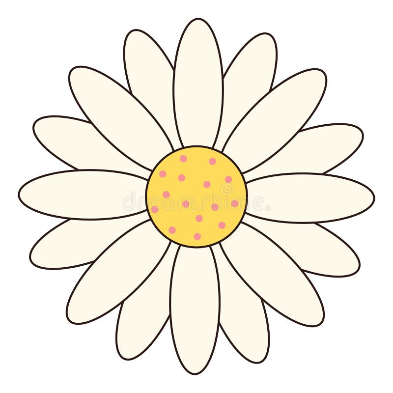 Groovy Daisy Flower. Retro Chamomile 60s 70s Stock Vector ...