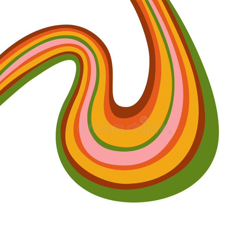 Groovy Element Isolated on White. Hipster Retro Cool Psychedelic ...