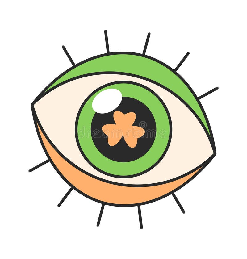Groovy Eye Patrick Day Element Stock Vector - Illustration of element ...