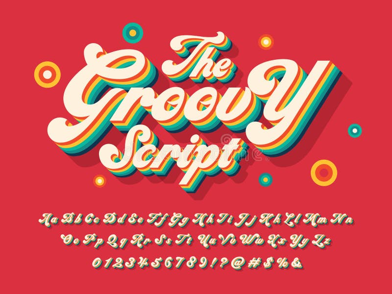 Groovy font stock vector. Illustration of font, banner - 143029514