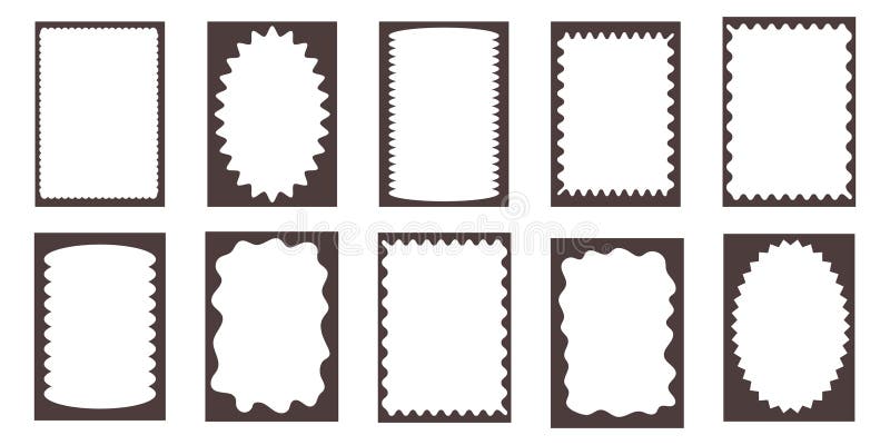 Groovy Frame Jagged Scallop Edge, Frame Text Box or Border. Curve Funky ...