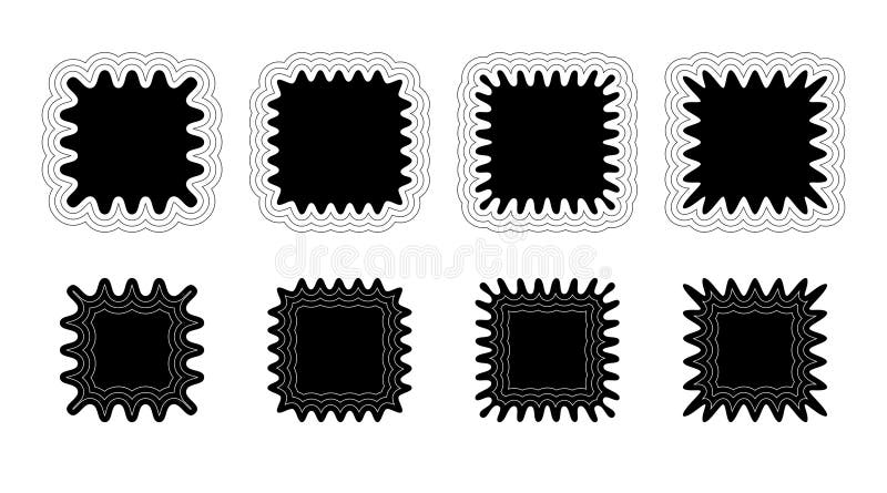 A Groovy Frame with a Wavy Edge and a Simple Y2k Border Stock Vector ...