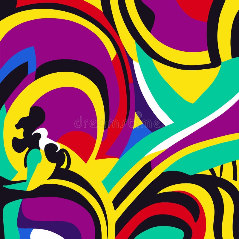 Groovy Funky Pop Art Abstract Pattern Stock Vector - Illustration of ...