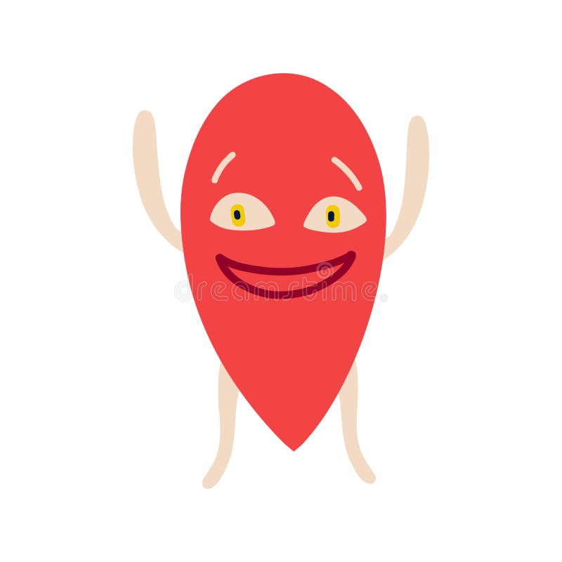 Groovy Funky Red Drop Character Illustration in Retro Style Stock ...