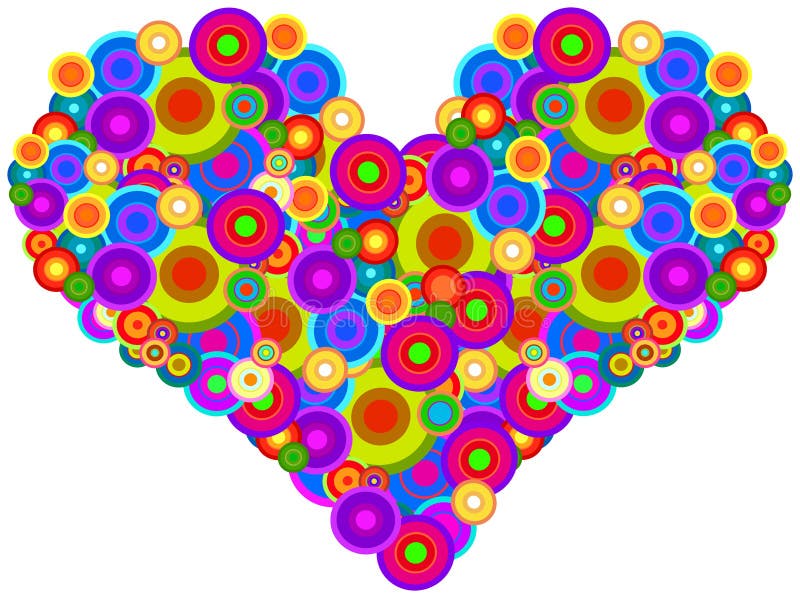 Groovy Heart stock vector. Illustration of colored, artistic - 28204124