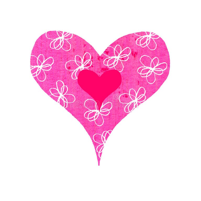 Groovy Heart - Flowery stock illustration. Illustration of artwork - 390647