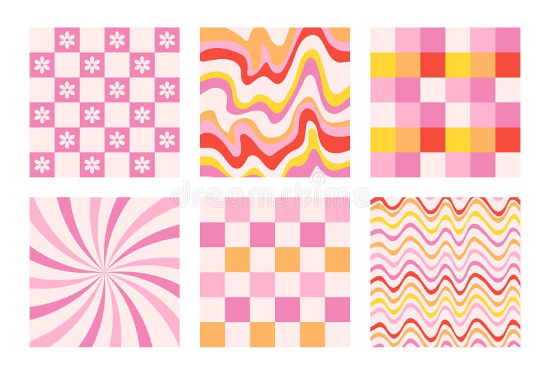 Groovy Hippie 70s Backgrounds and Patterns Stock Vector - Illustration ...