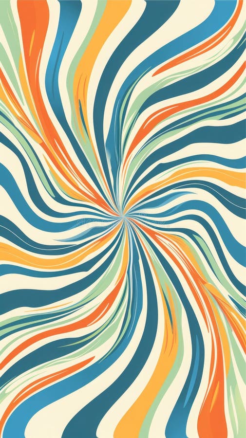 Groovy Hippie 70s Backgrounds with Waves and Swirl Patterns Stock ...