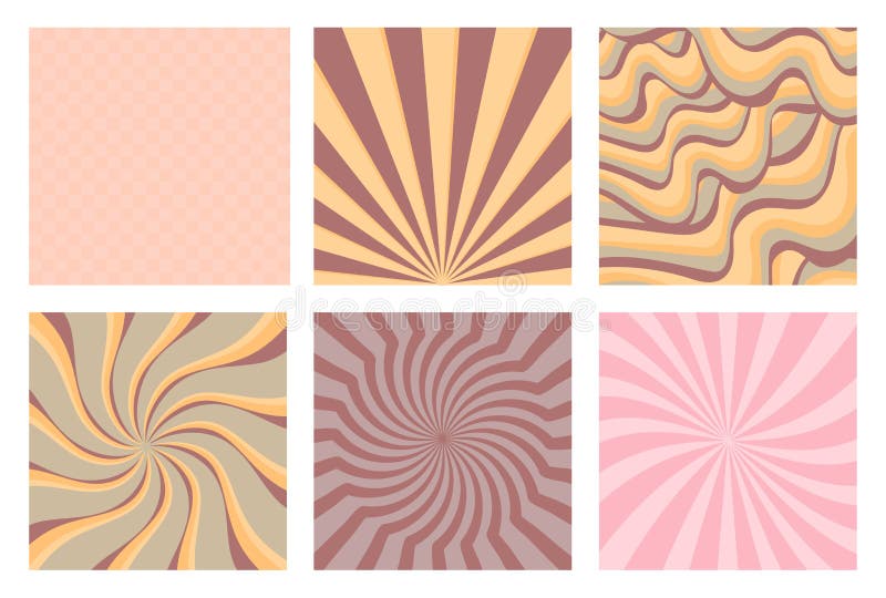 Groovy Pattern with Vintage Daisy 70s, 60s Lsd Elements Vector. Psychedelic, Craisy Background ...
