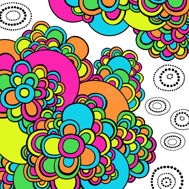 Groovy Psychedelic Abstract Doodles Vector Stock Vector - Illustration ...