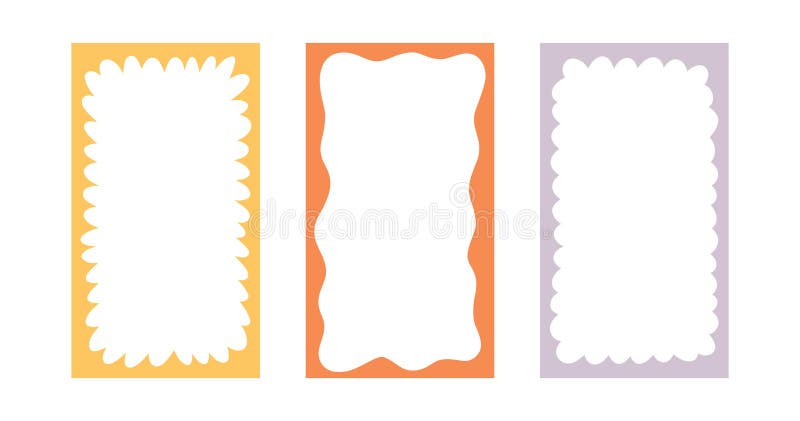 Groovy Psychedelic Frames in Hippie Style. Psychedelic Retro Border ...