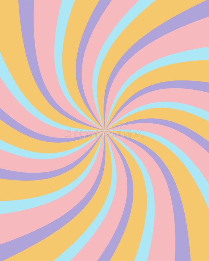 Groovy Retro Burst Sun Rays Background Vintage Colorful Abstract