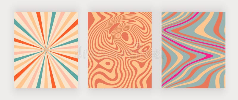 Groovy Retro Lines Wall Art Prints Stock Vector - Illustration of flyer ...