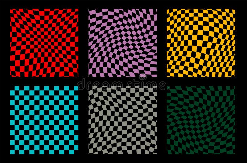 Groovy Retro Pattern Background in Psychedelic Checkered Backdrop Style ...