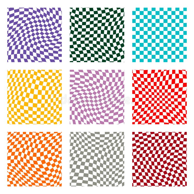 Groovy Retro Pattern Background in Psychedelic Checkered Backdrop Style ...