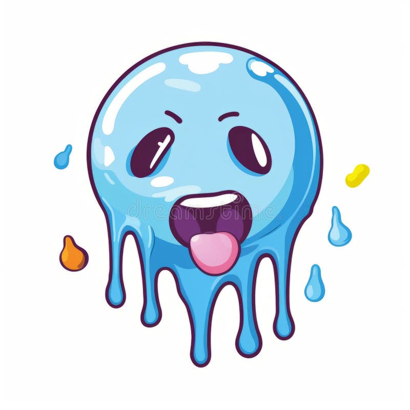 Groovy Sad Emoji Melts Vector Illustration. Cartoon Isolated ... Groovy Sad Emoji Melts Vector Illustration. Cartoon Isolated ...