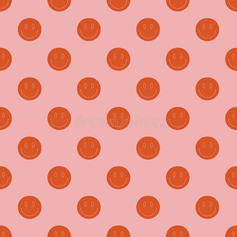 Groovy Smiley Faces Seamless Pattern Retro Psychedelic 70s Vector ...