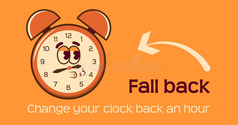 Groovy Style Clock Character. Fall Back Stock Vector - Illustration of ...