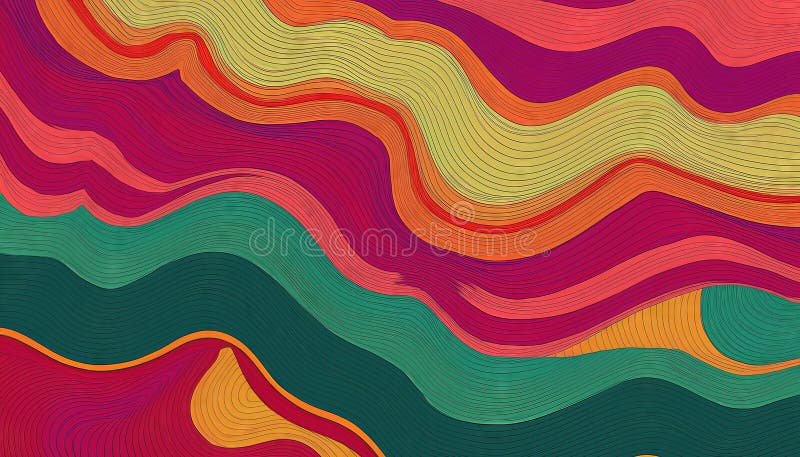 Groovy Textures Abstract Background with Vintage Vibrancy, Featuring ...
