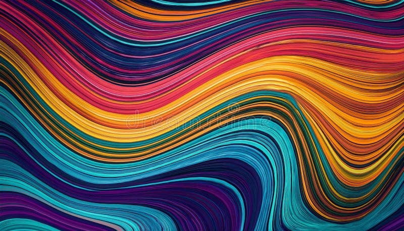 Groovy Wave Pattern: a Funky and Psychedelic Background Stock ...