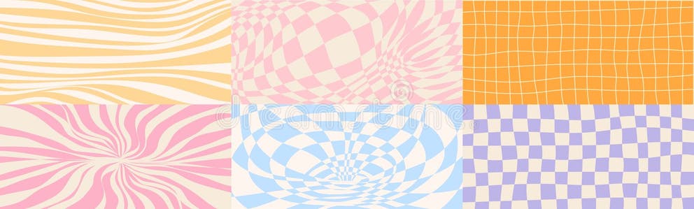 Groovy wave pattern set stock illustration. Illustration of pattern ...