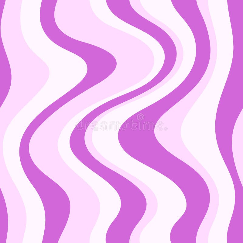 Groovy Waves Seamless Pattern. Psychedelic Vertical Curved Vector ...