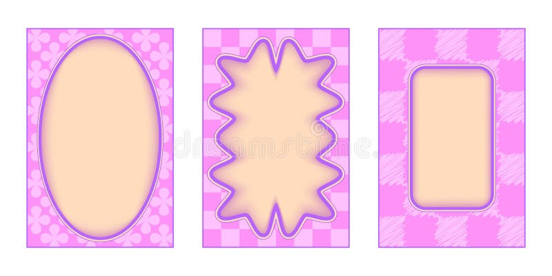 Groovy Wavy Borders Frames Set Stock Vector - Illustration of frame ...