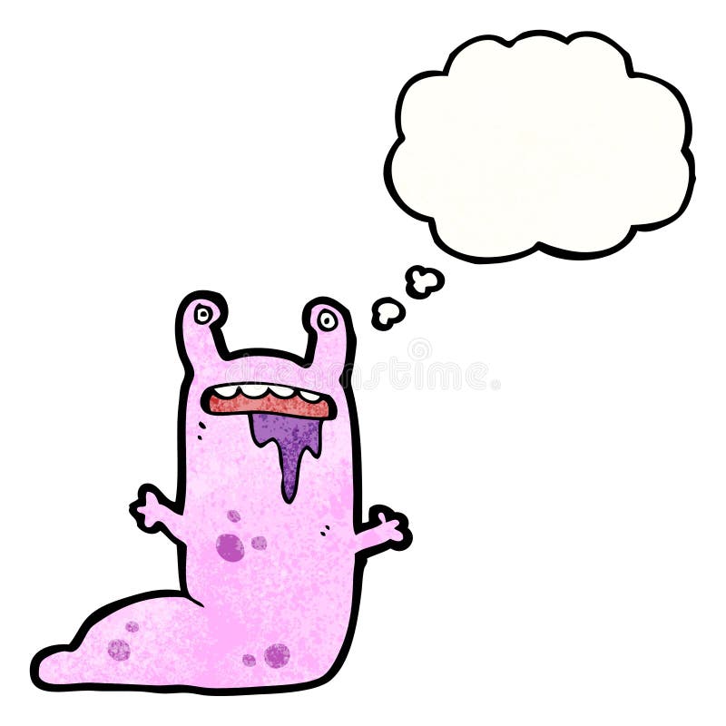 Gross Alien Slug Monster Cartoon Stock Vector - Illustration of thought ...