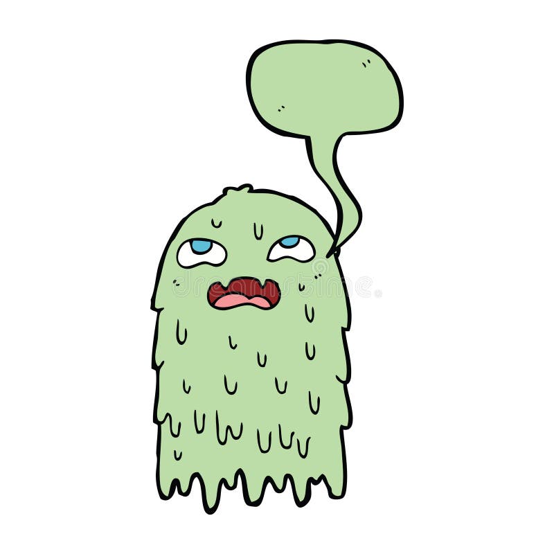 Gross Cartoon Ghost with Speech Bubble Stock Illustration ...