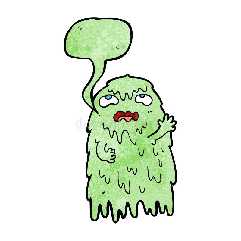 Gross Cartoon Ghost with Speech Bubble Stock Illustration ...