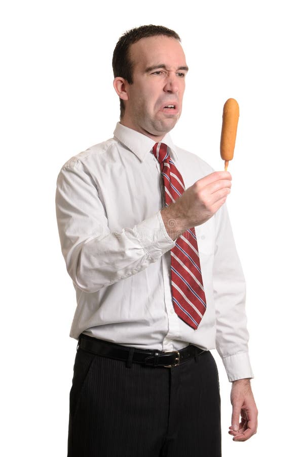 Gross Corn Dog stock photo. Image of isolated, battered - 18794348
