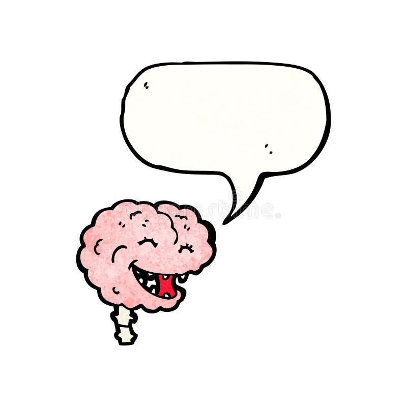 Laughing Brain Retro Cartoon Stock Vector - Illustration of balloon ...